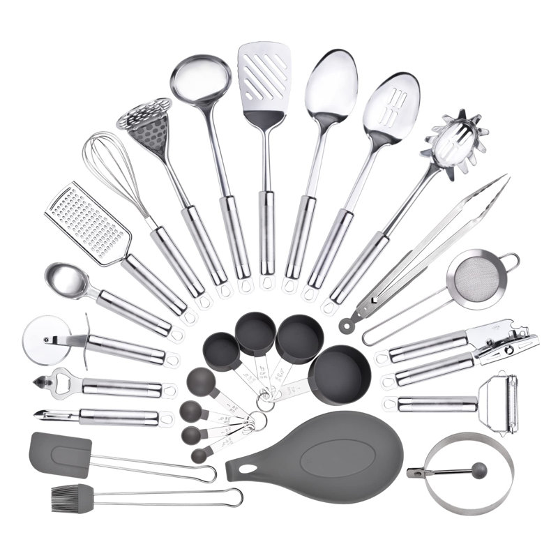Orren Ellis Stainless steel kitchen utensil set | Wayfair