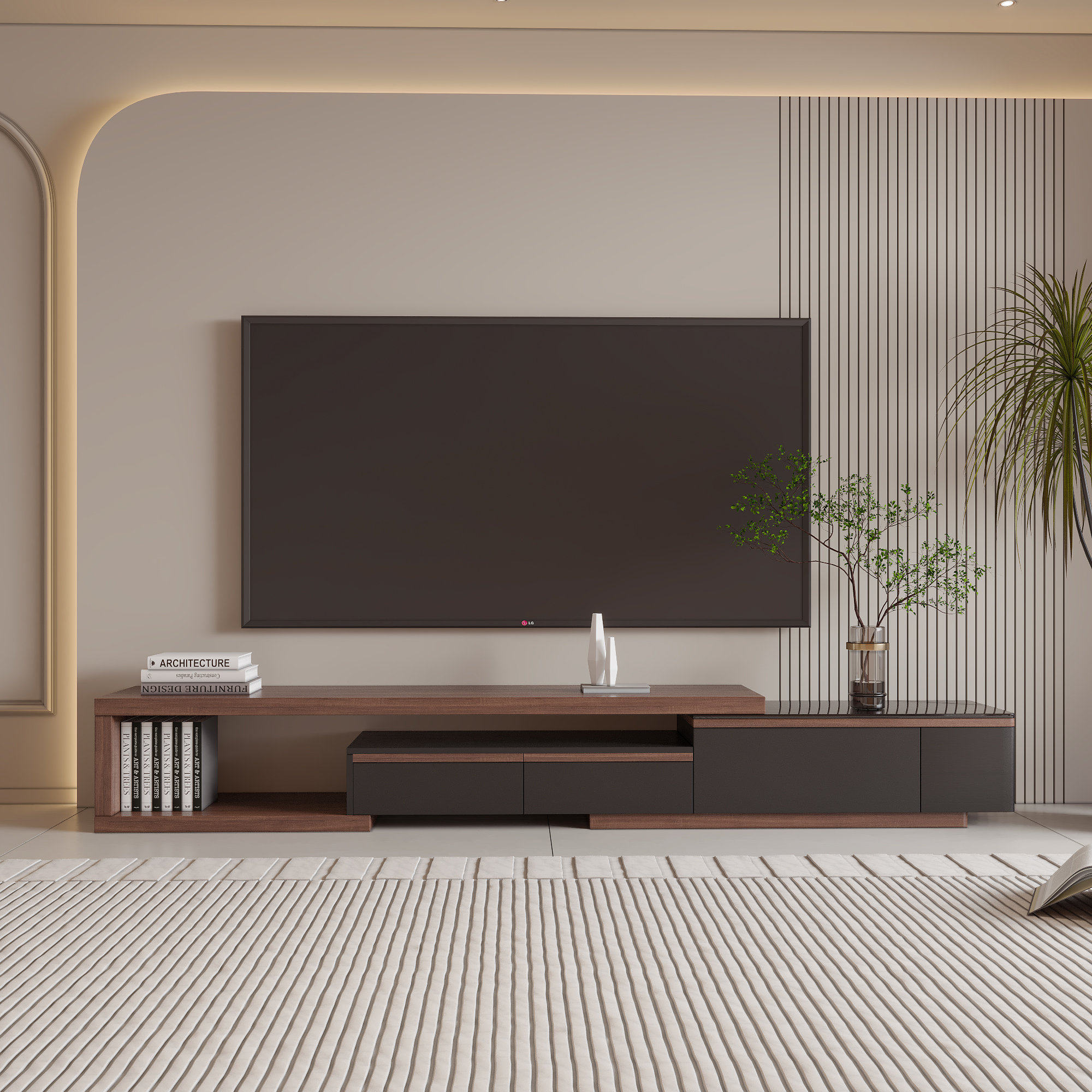 Hokku Designs Jaaziah 78.74''-98.42'' Retro Extendable Solid Wood TV ...