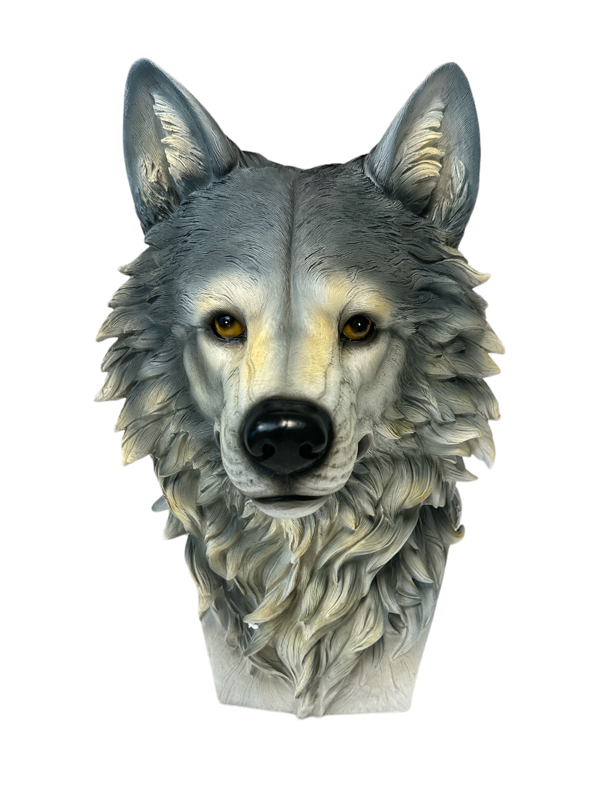 Ophelia & Co. Polyresin Grey Wolf Head Evergreen Trees Woodland Forest ...