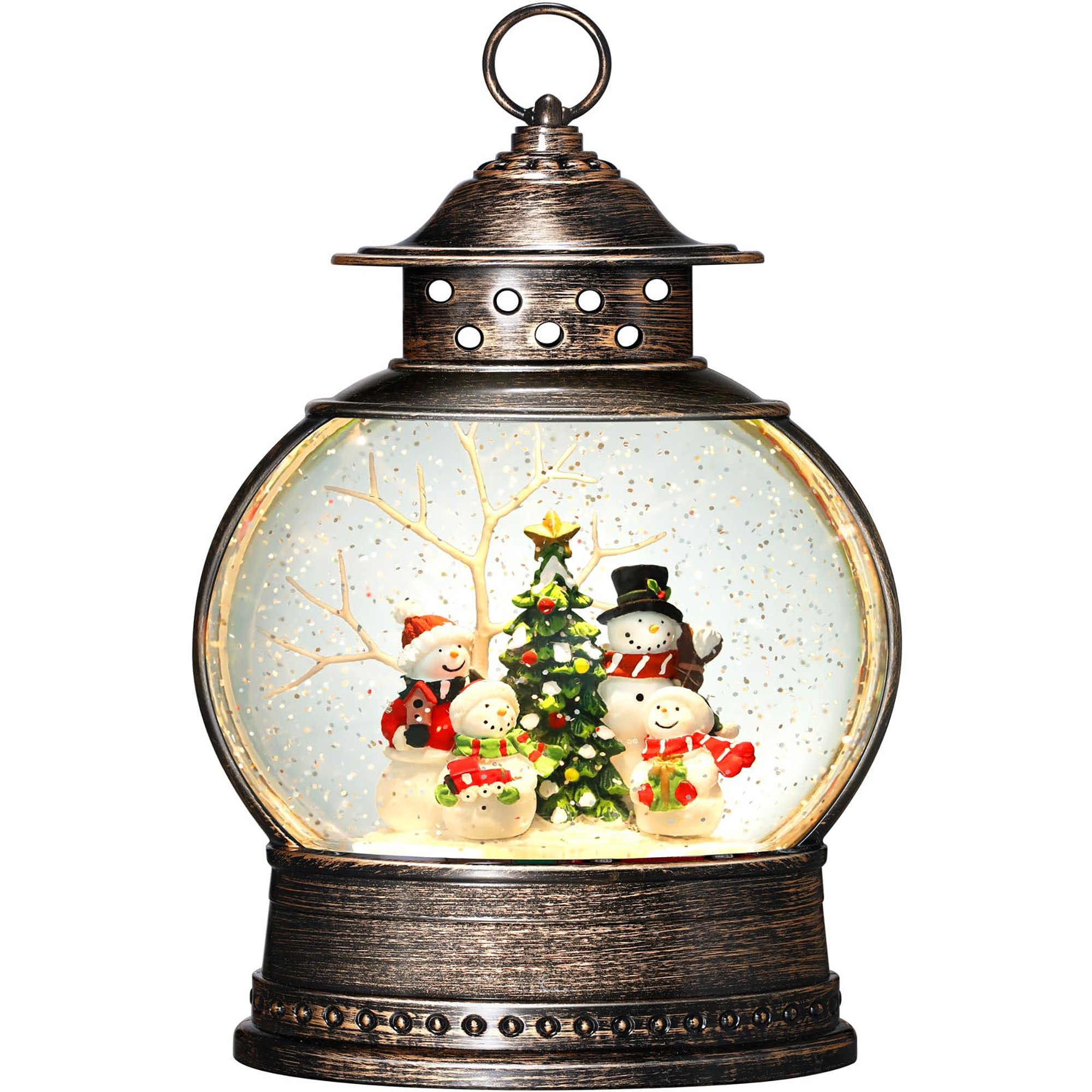 Bloomsbury Market 12 Inch Snowman Snow Globe Lantern - Lighted Musical ...