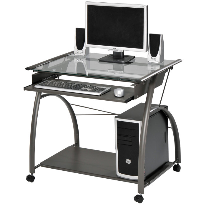 Symple Stuff Baillargeon Pewter Computer Desk & Reviews | Wayfair