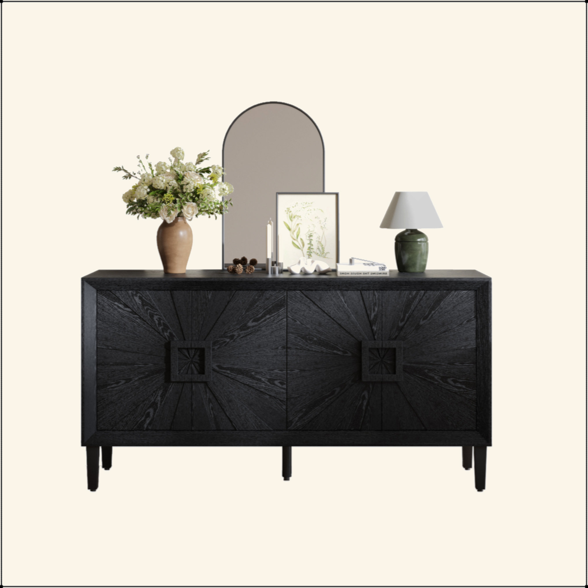 Ophelia & Co. 60" Premium Rustic American Farmhouse Credenza ...