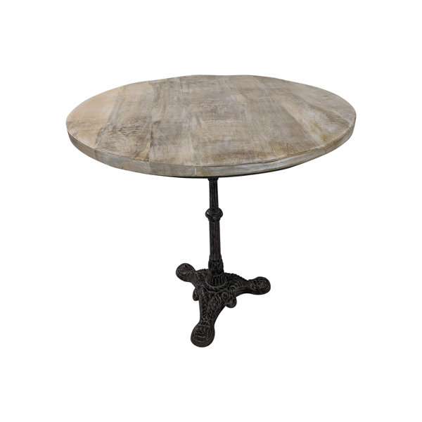 Williston Forge Kahloni Round Solid Wood Top Metal Base Dining Table ...