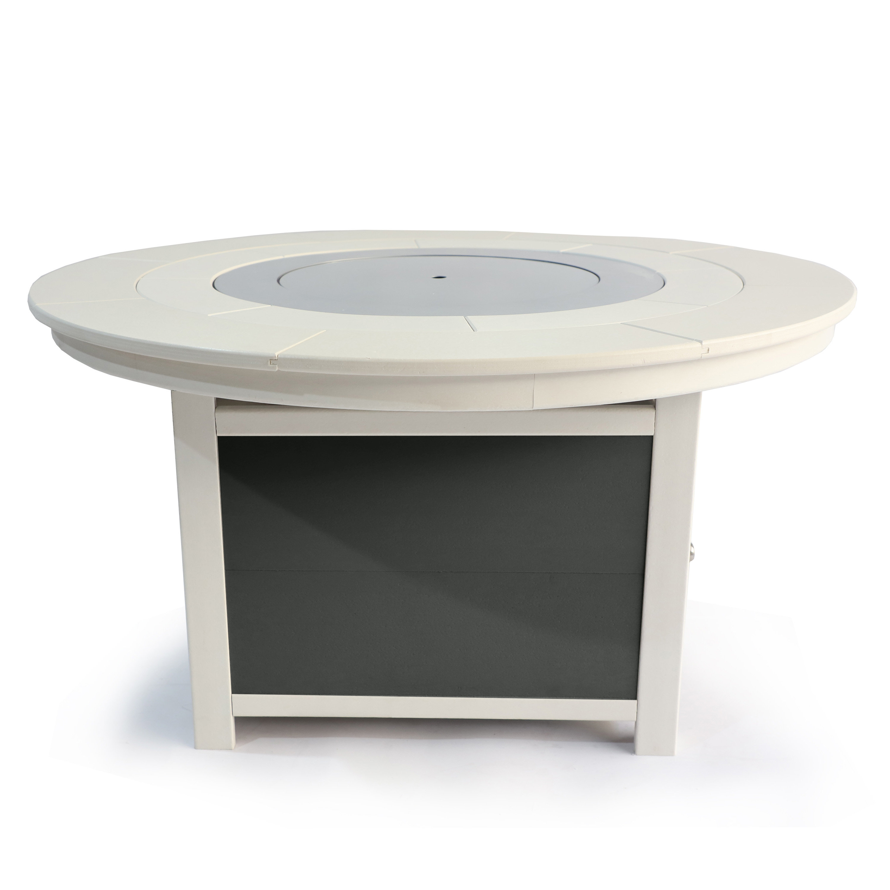 LuXeo Vail 25"(H)x 48"(W) HDPE Round Fire Pit Table, Two Tone Base ...