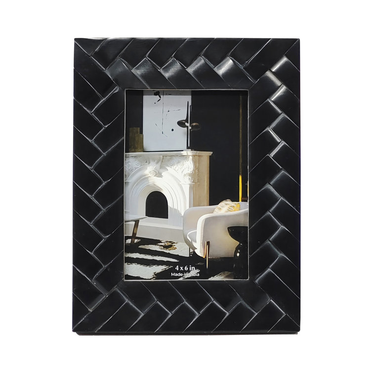 Ebern Designs Woven Photo Frame - Contemporary Polyresin Black ...