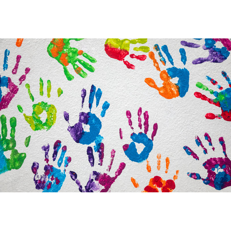 Bungalow Rose Handprints On Canvas by Poco_Bw Painting | Wayfair