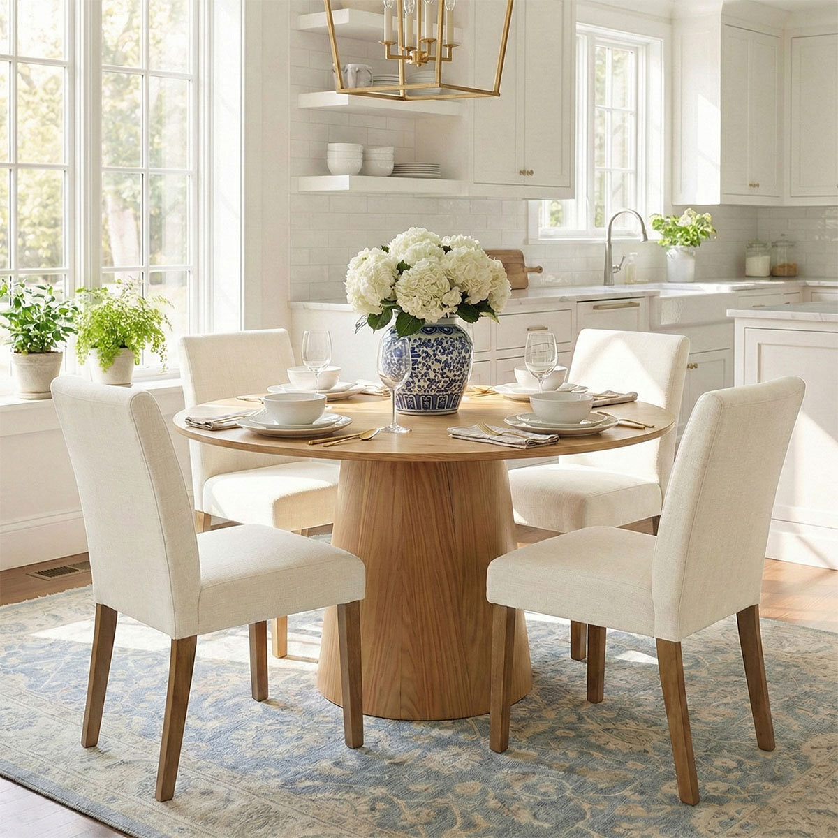 Lark Manor Westcliffe 4 - Person Dining Table Sets With 52'' Round ...