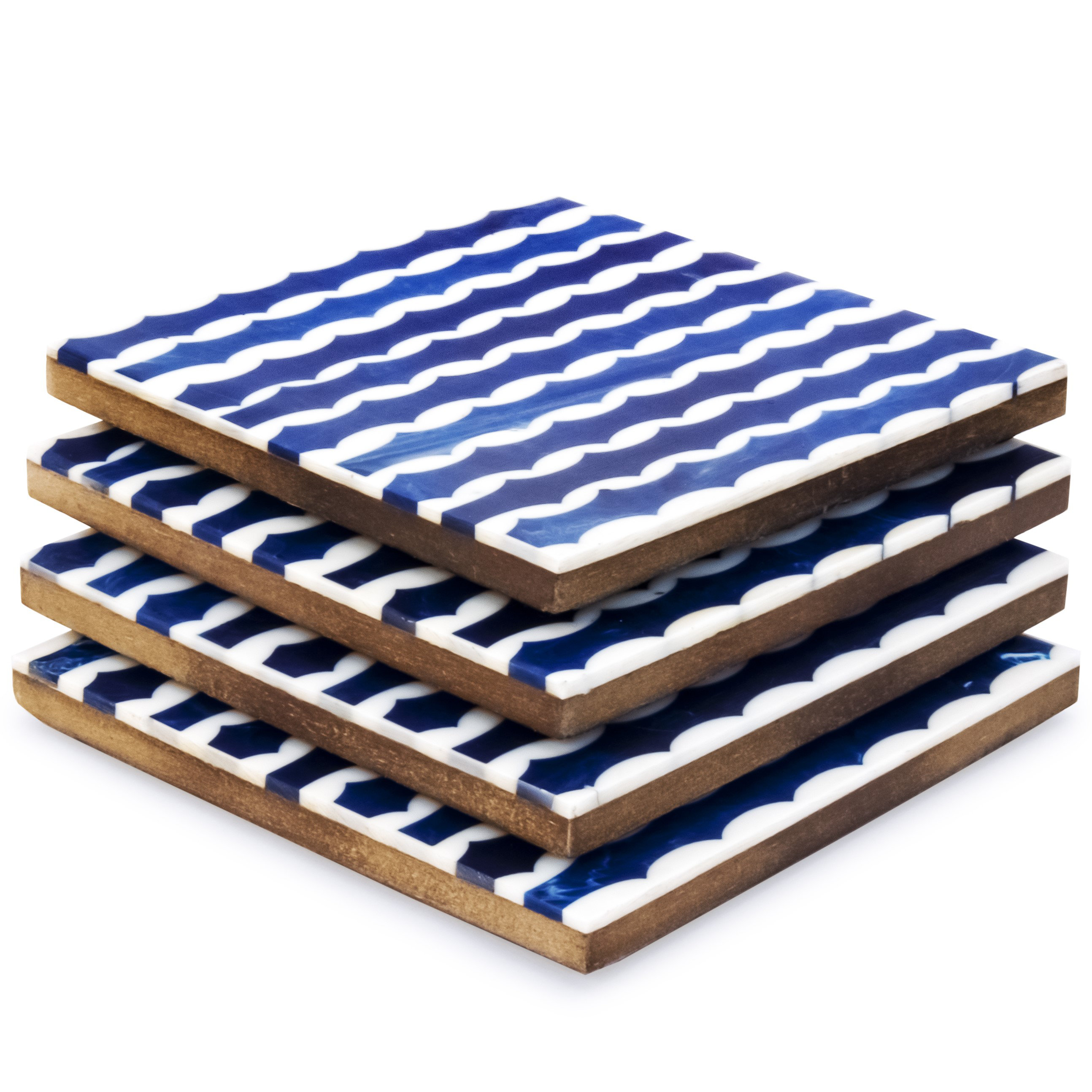 Corrigan Studio® 4 Piece Coaster Set with Holder & Reviews | Wayfair