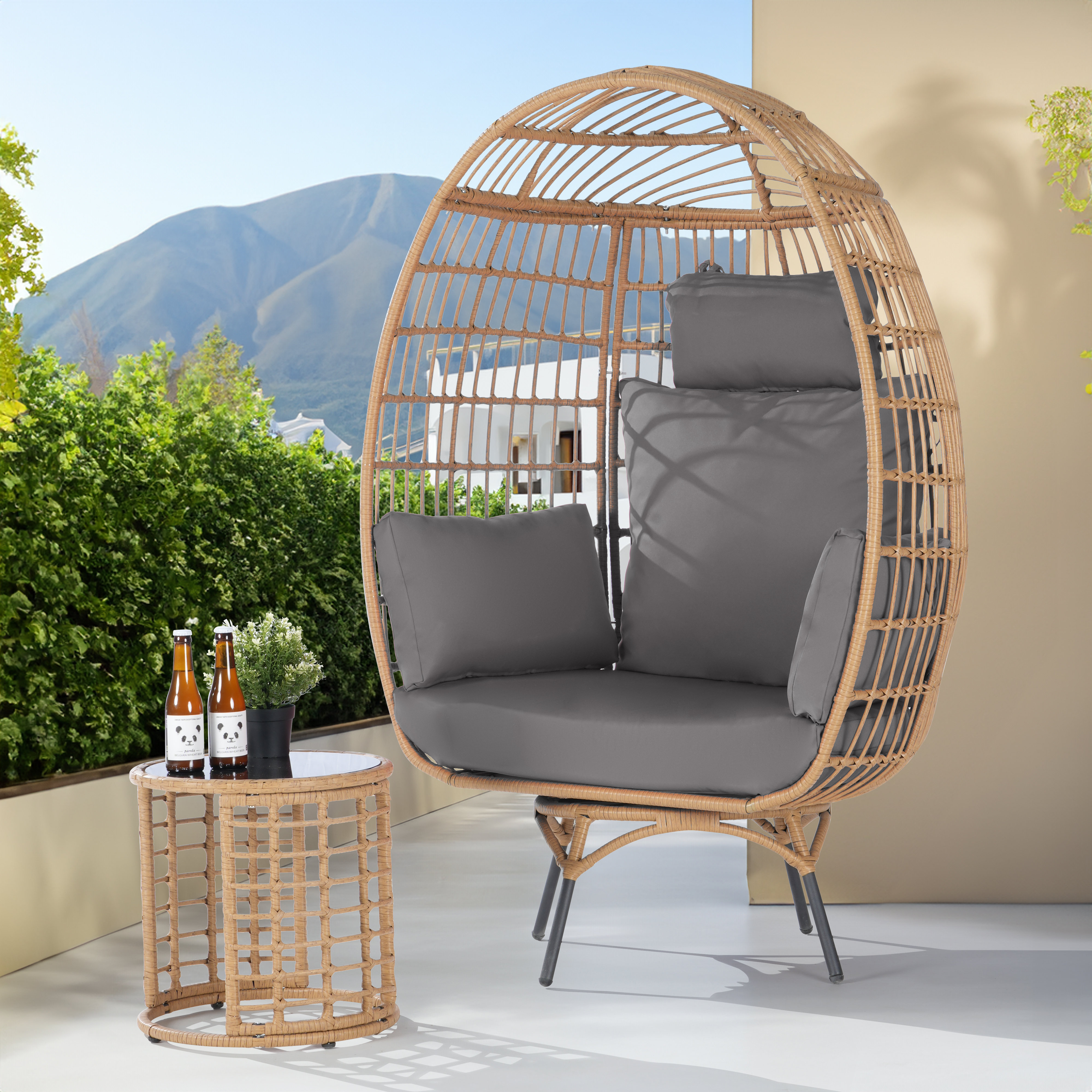 SANSTAR Round 1 - Person 15.8'' L Outdoor Restaurant Lounge Dining ...