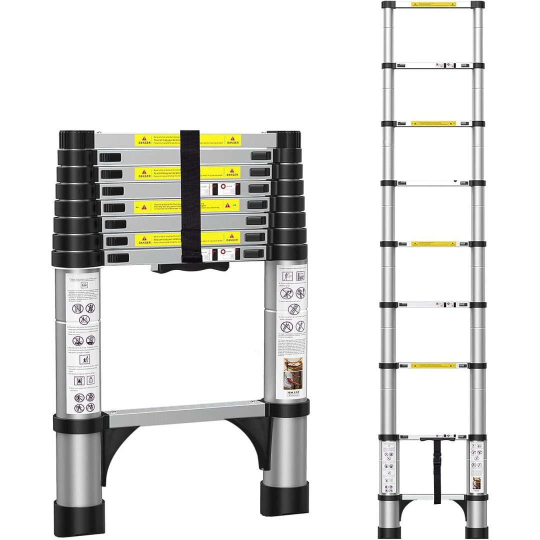 WFX Utility™ 8.5FT Telescoping Ladder, Portable Aluminum Extension ...