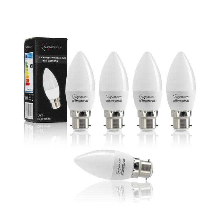 Auraglow 5W BA22d LED Candle Light Bulb | Wayfair.co.uk