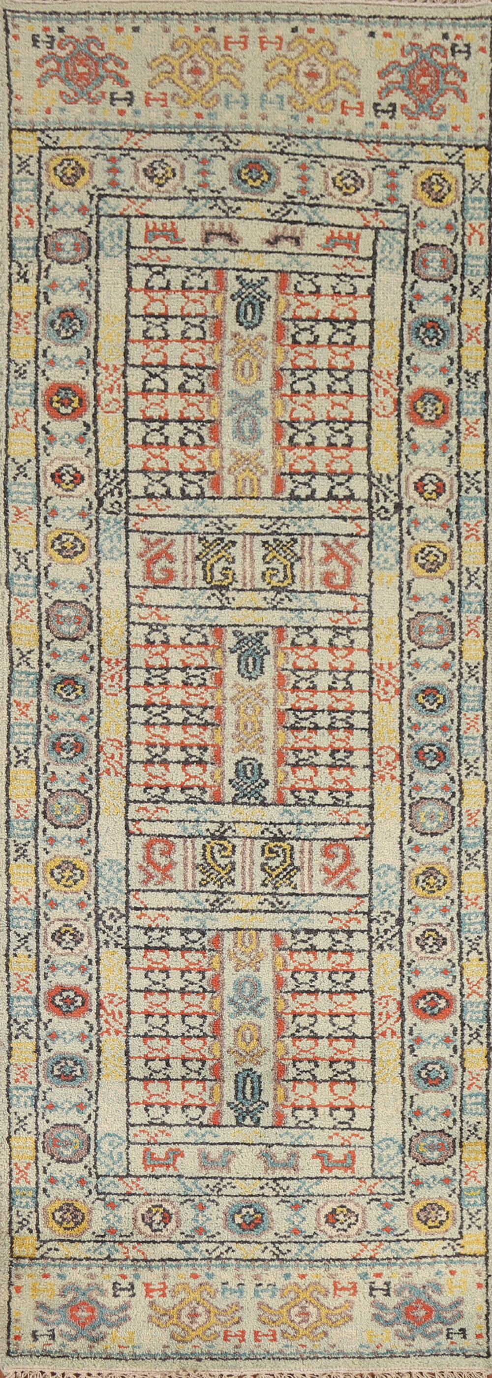 Bungalow Rose Geometric Traditional Indian Runner Rug 3x8 | Wayfair