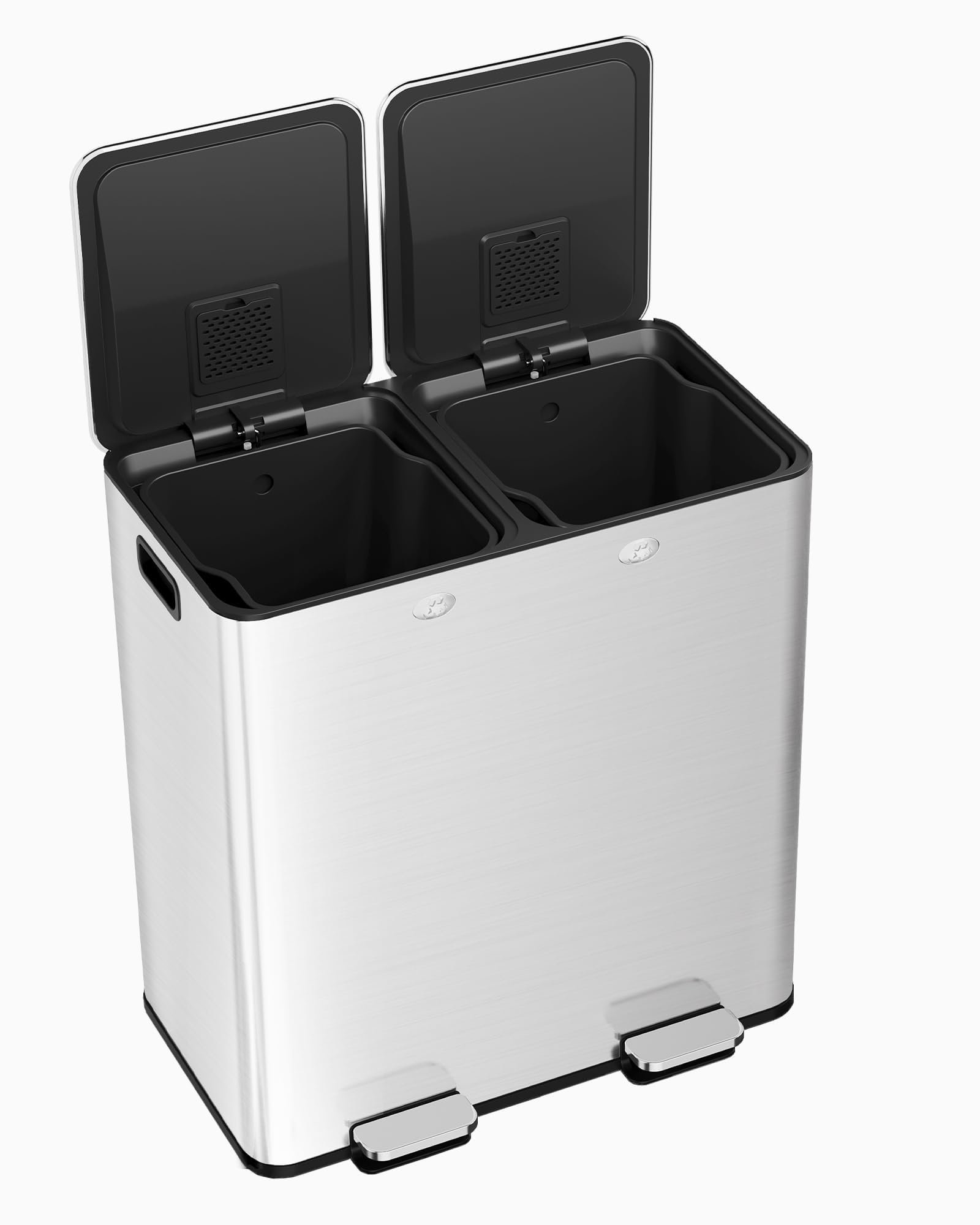 gaomon 16 Gallon Large Stainless Steel Dual Trash and Recycling Bins ...
