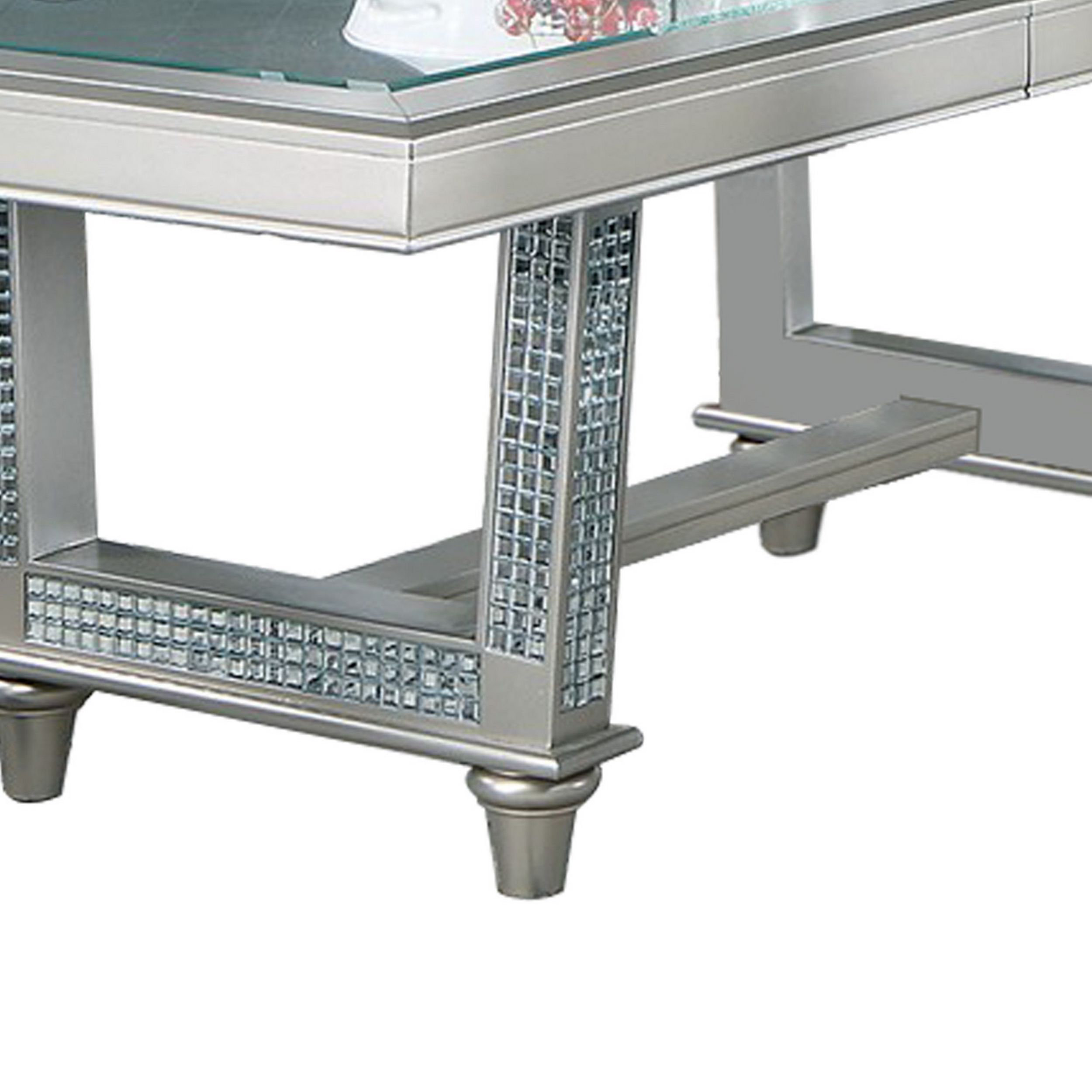 Rosdorf Park Neil 84 Inch Rectangular Modern Glass Dining Table ...