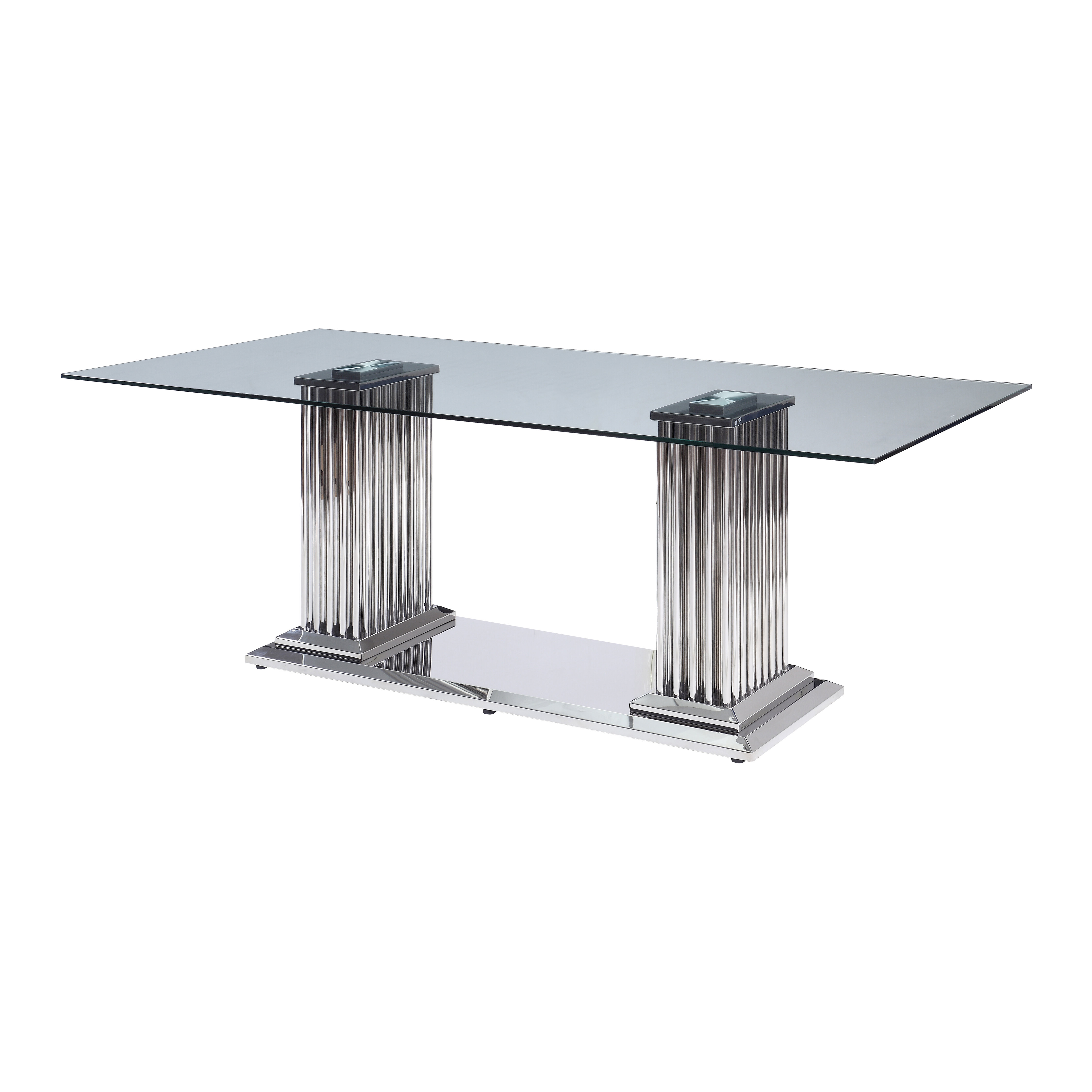Ivy Bronx Apenai Rectangle Dining Table with Glass Top | Wayfair