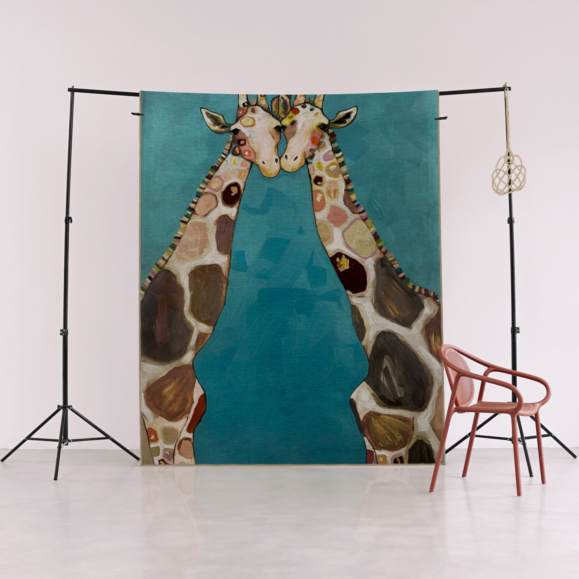 Dakota Fields Blue-Themed Giraffe Patterned Creative Modern Decorative ...