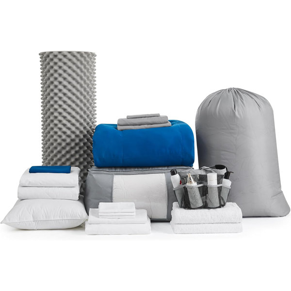 DormCo Packs 12 Piece Upgraded College Dorm Luxury Bedding Package ...