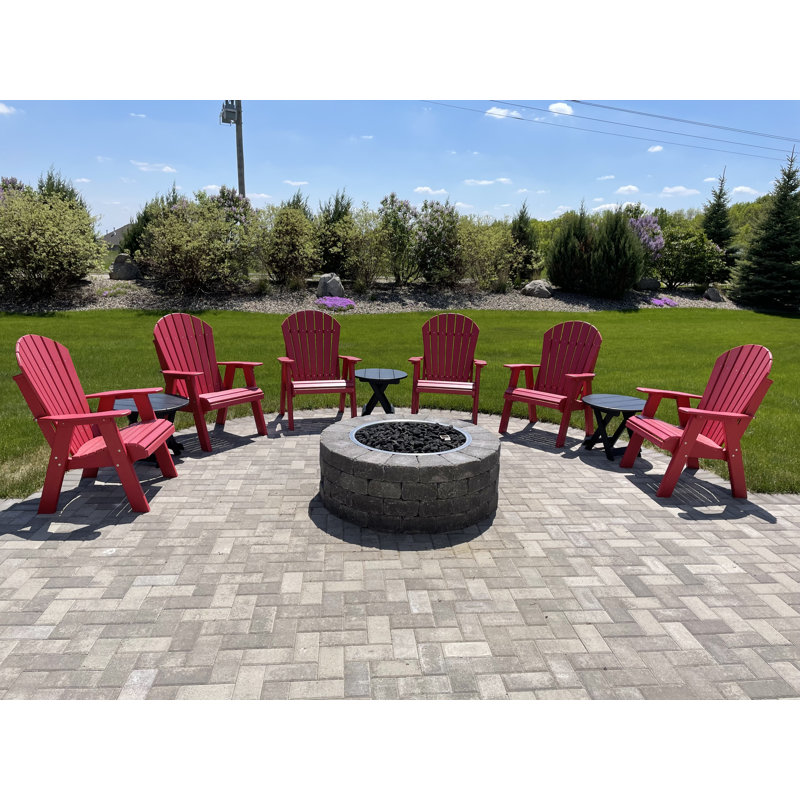 Rosecliff Heights Aigris Fire Pit Chair - Upright Poly Adirondack Chair ...