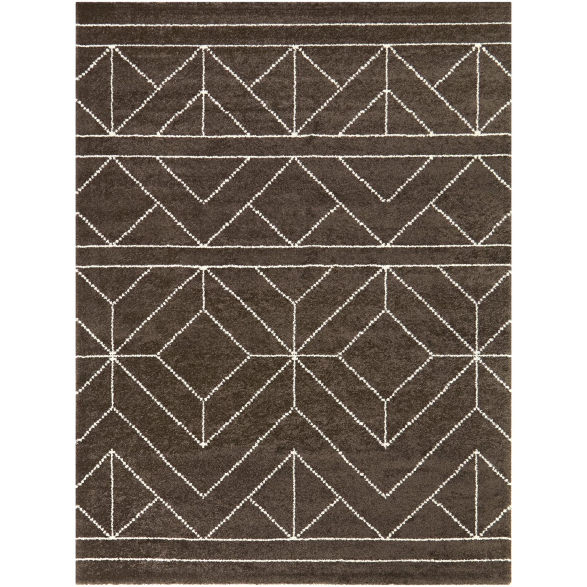 Loon Peak® Kaeden Brown Modern Geometric Area Rug | Wayfair