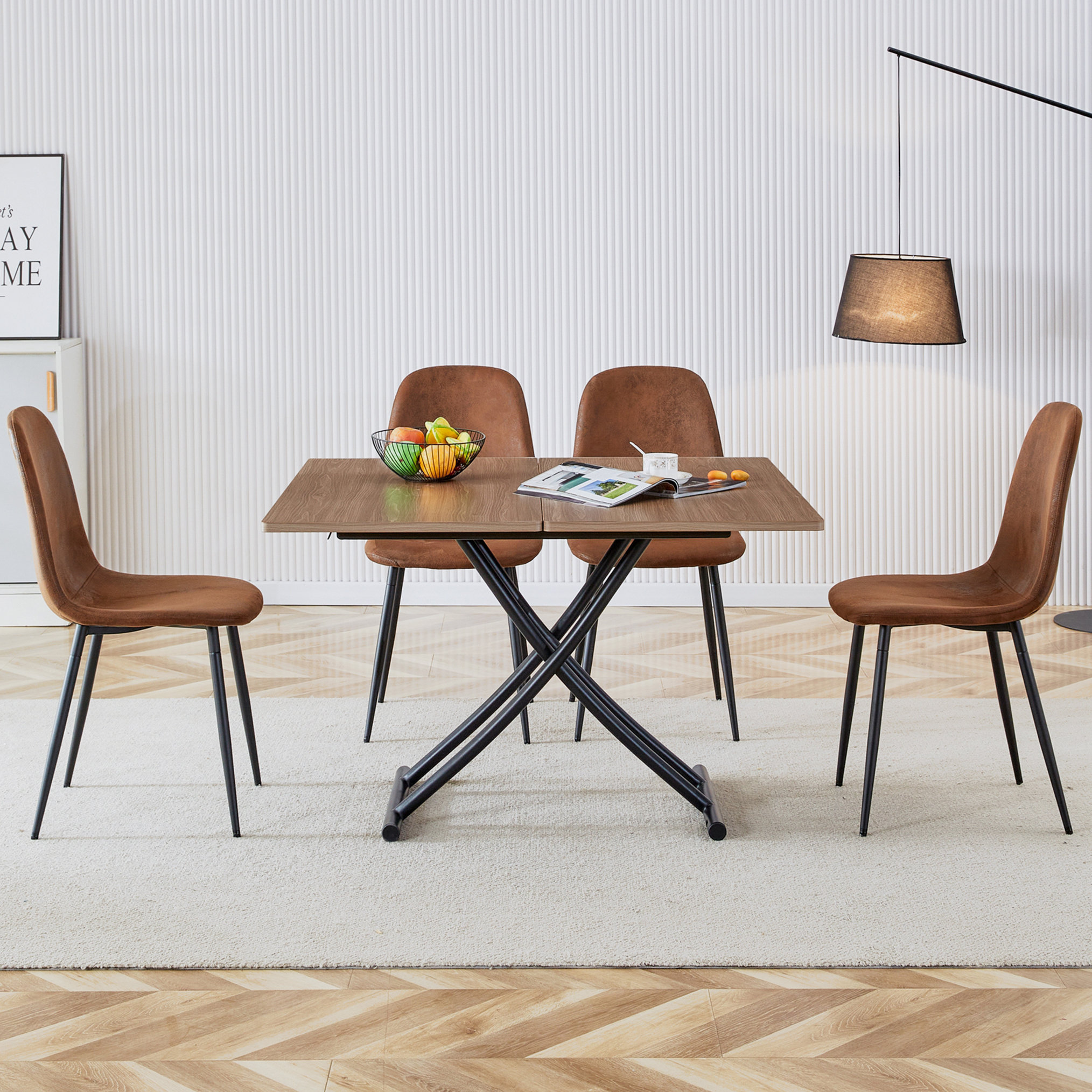 Latitude Run® Lutisha Rectangular 43.3'' L x 39.3'' W Dining Set | Wayfair