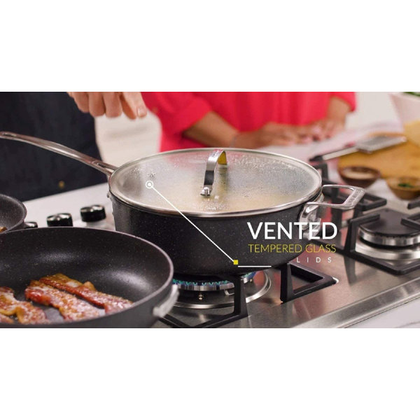 Granitestone Stackmaster Stackable Space Saving 10 Piece Aluminum Non ...