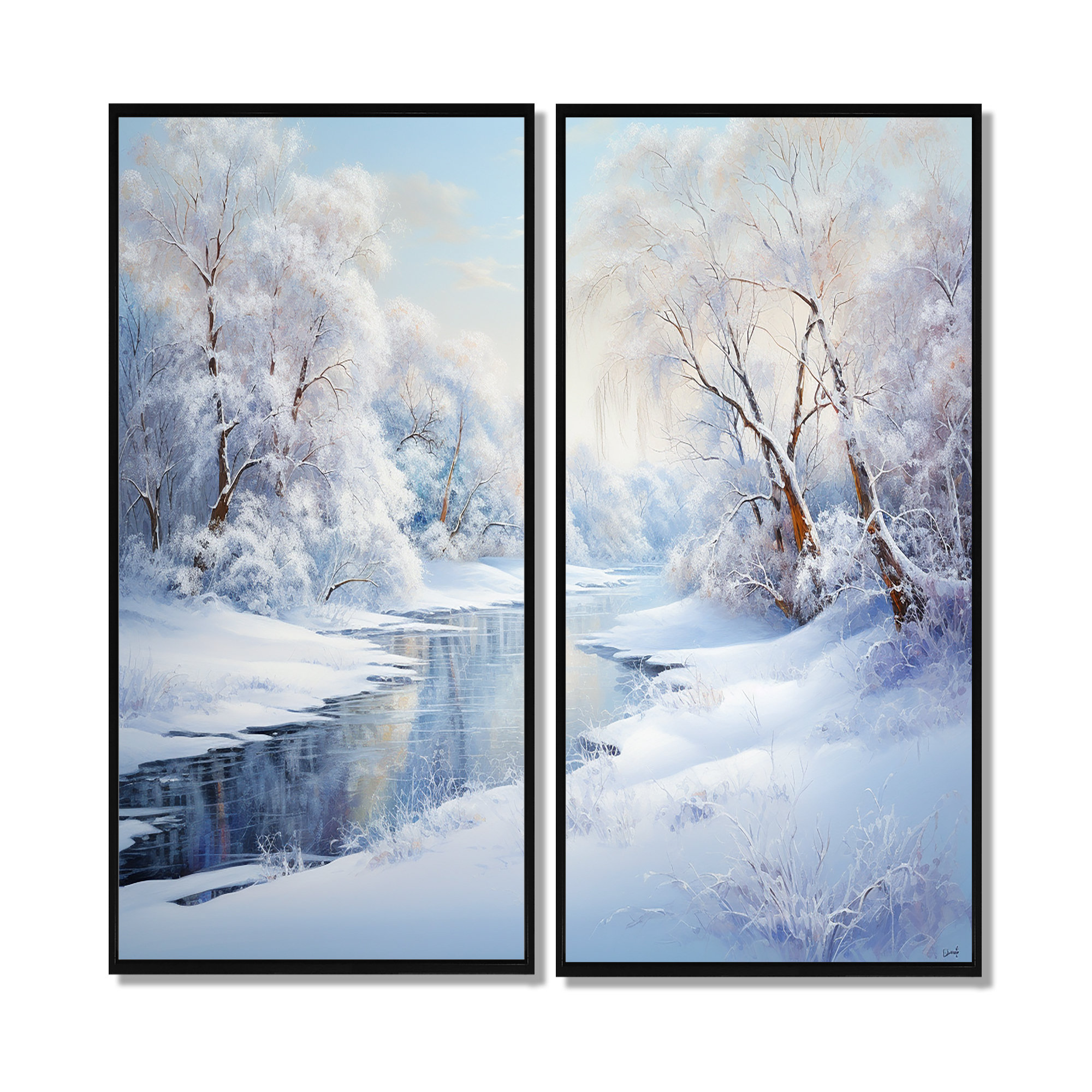 Winston Porter Winter River Snow Charm Landscape IV - Landscapes Snow ...