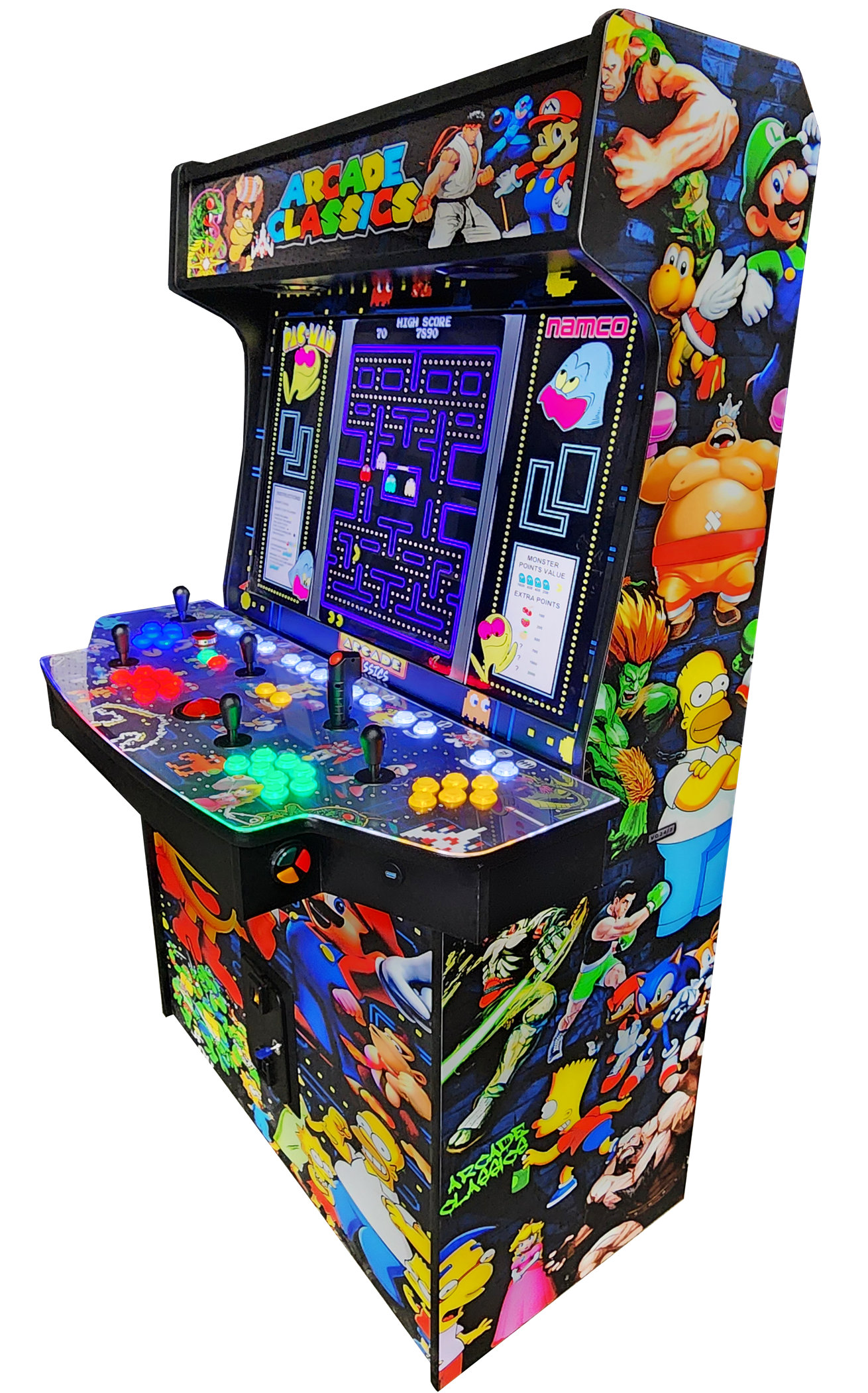 N2fun Mame/Hyperspin 43" 4K Multicade 4-Player Upright Arcade Game ...