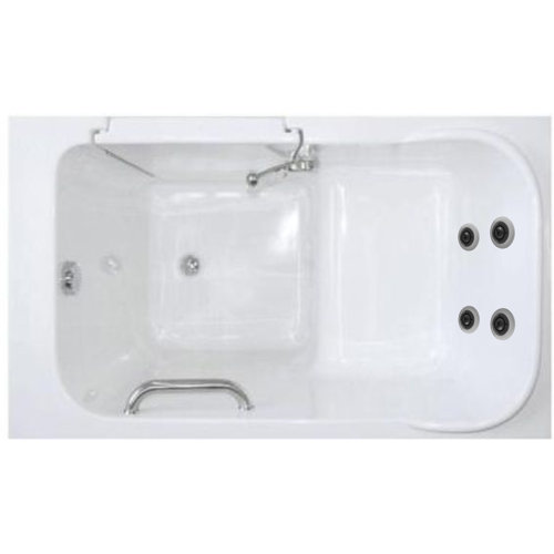 Avora Bath 48'' x 28'' Walk-in Soaking Fiberglass Bathtub with Faucet ...