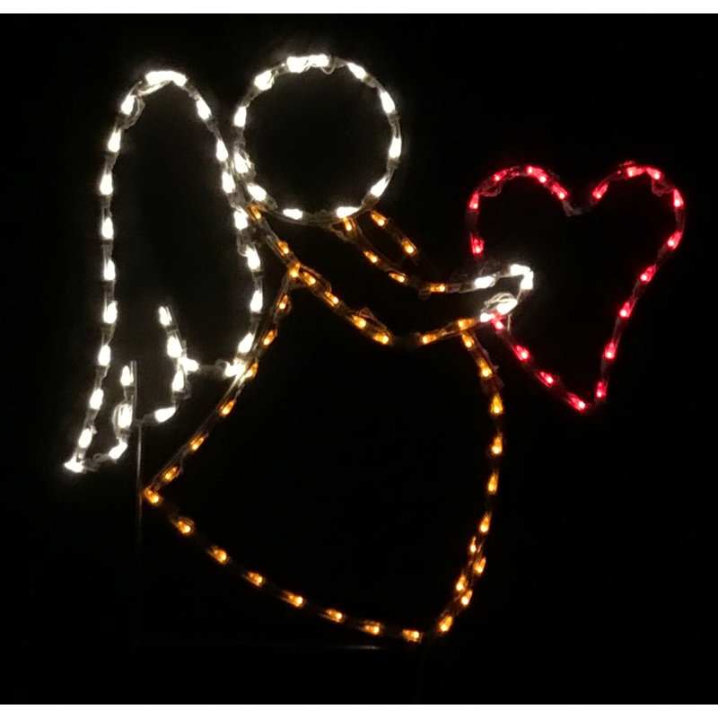 Lori's Lighted D'Lites Angel with Heart Religious Lighted Display ...