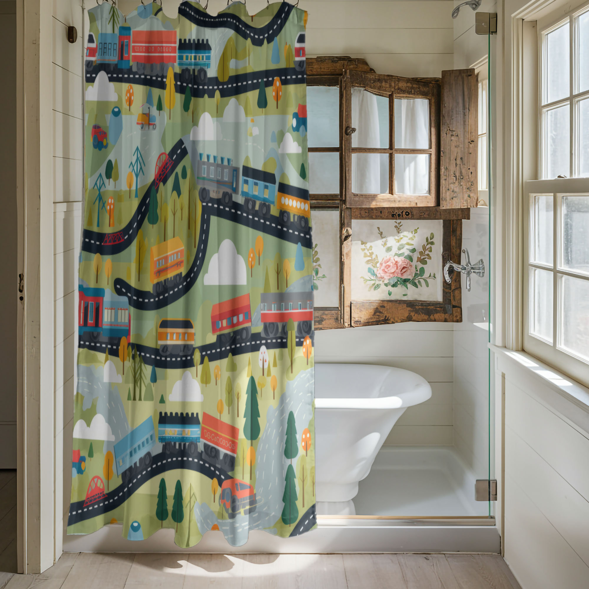 MentionedYou Giddy Train - Premium Shower Curtain | Wayfair