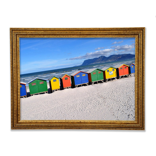 Bright Star Beach Huts Rainbow - Single Picture Frame Print | Wayfair.co.uk
