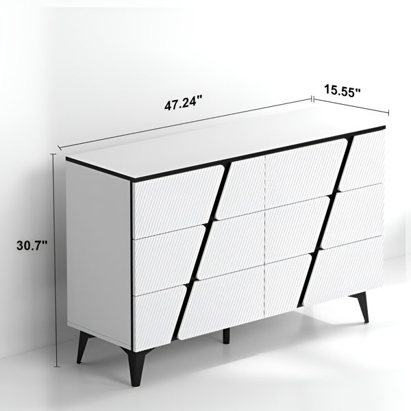 Wrought Studio™ 47"W Storage Cabinet with 6 Drawers, Wood Buffet ...