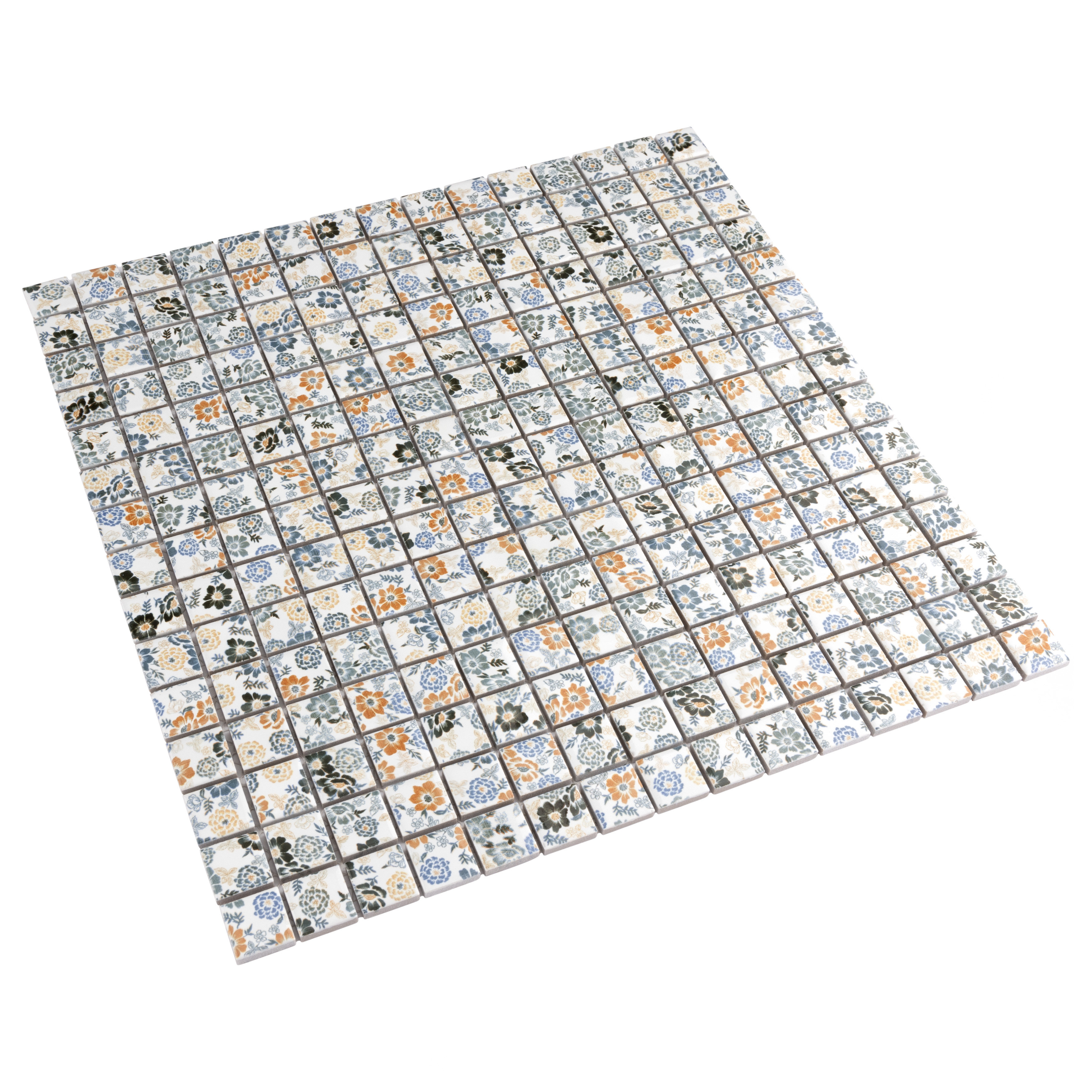 Merola Tile Spring Flower 12" x 12" Porcelain Mosaic Floor and Wall ...