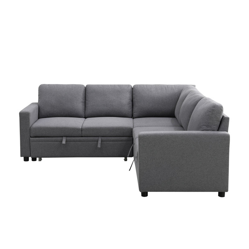 Ebern Designs 83" Wide Extendable Sectional Sofa Bed | Wayfair