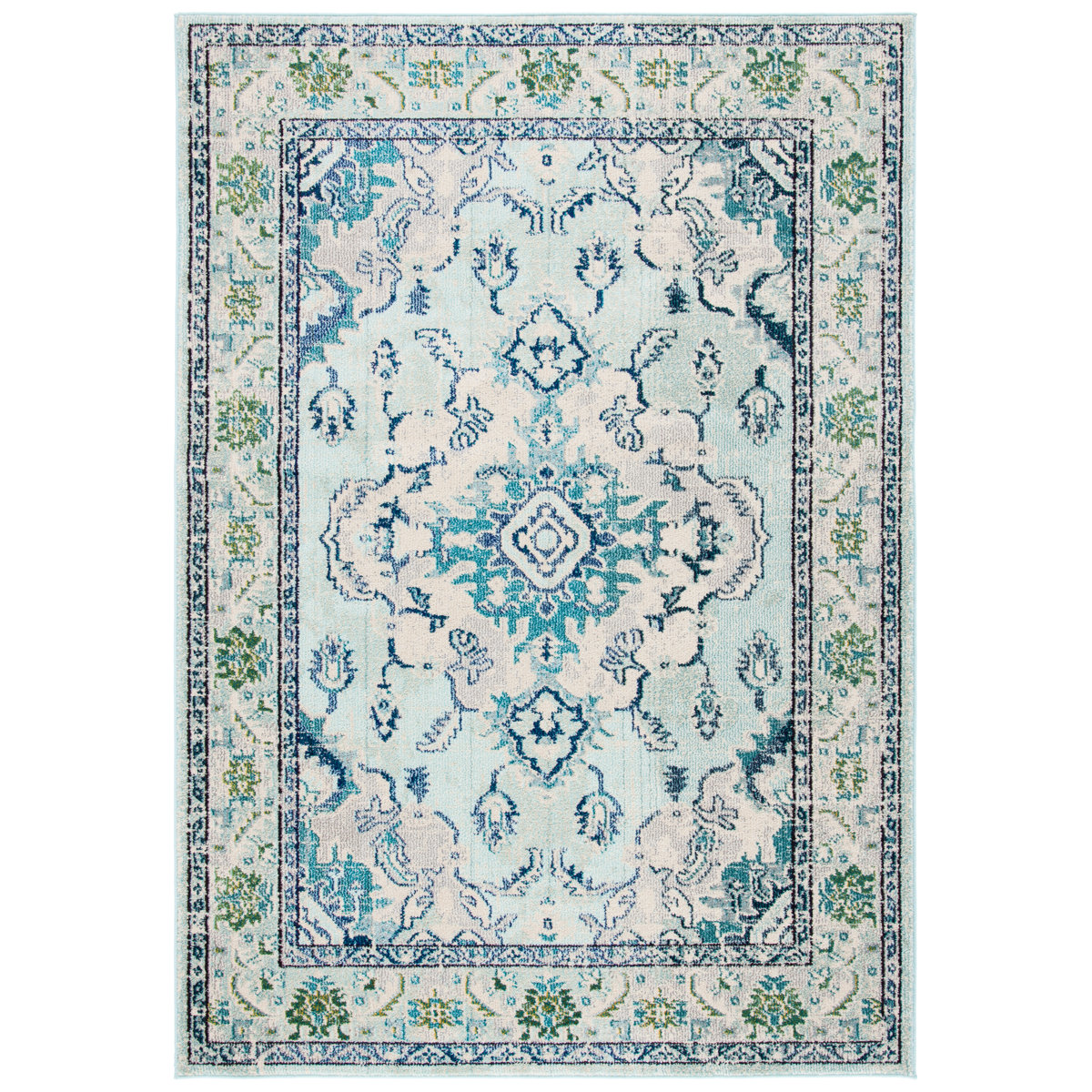Bloomsbury Market Monaco Light Blue/Ivory Area Rug | Wayfair.co.uk