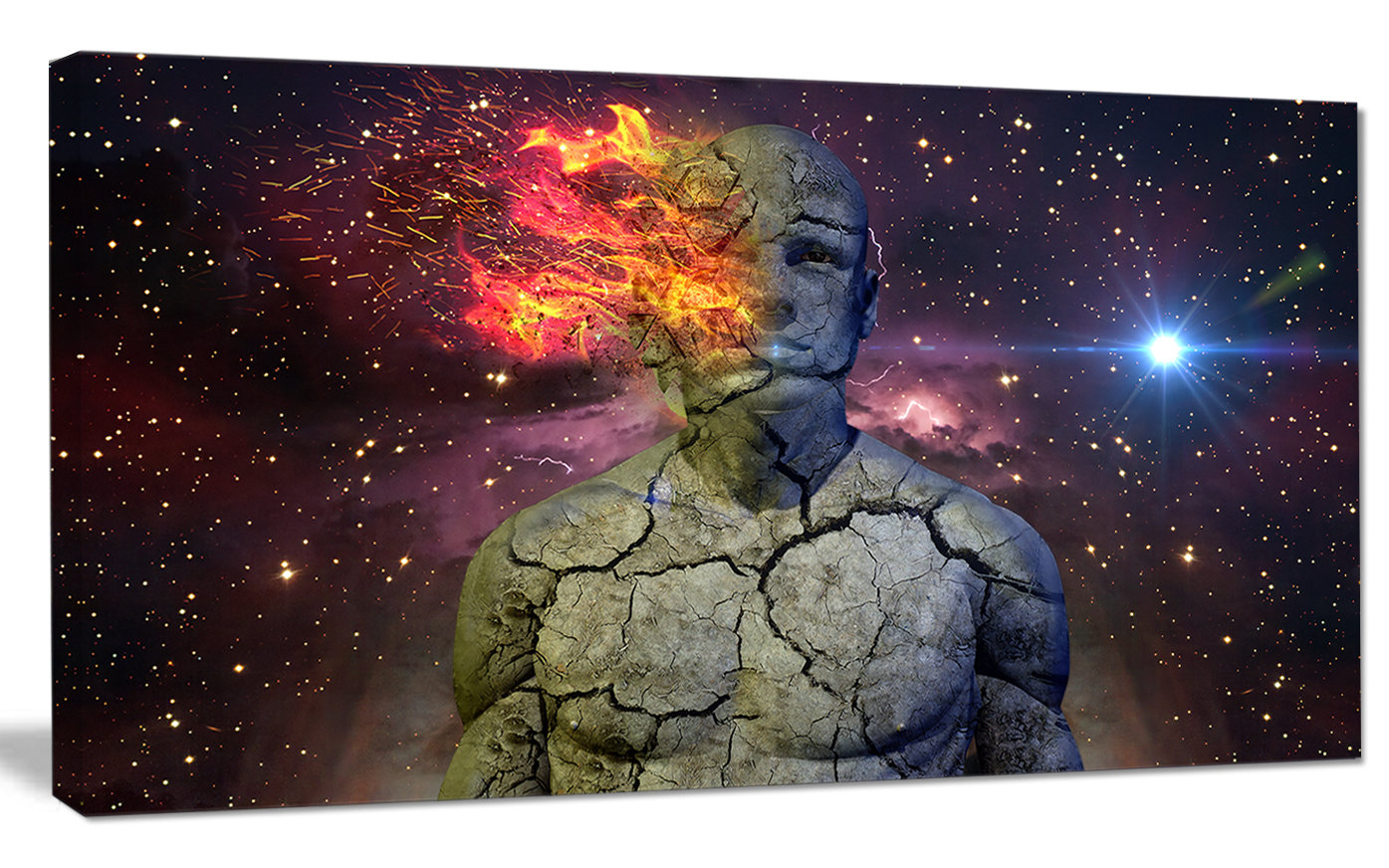 DesignArt " Broken Human Body With Fire " | Wayfair