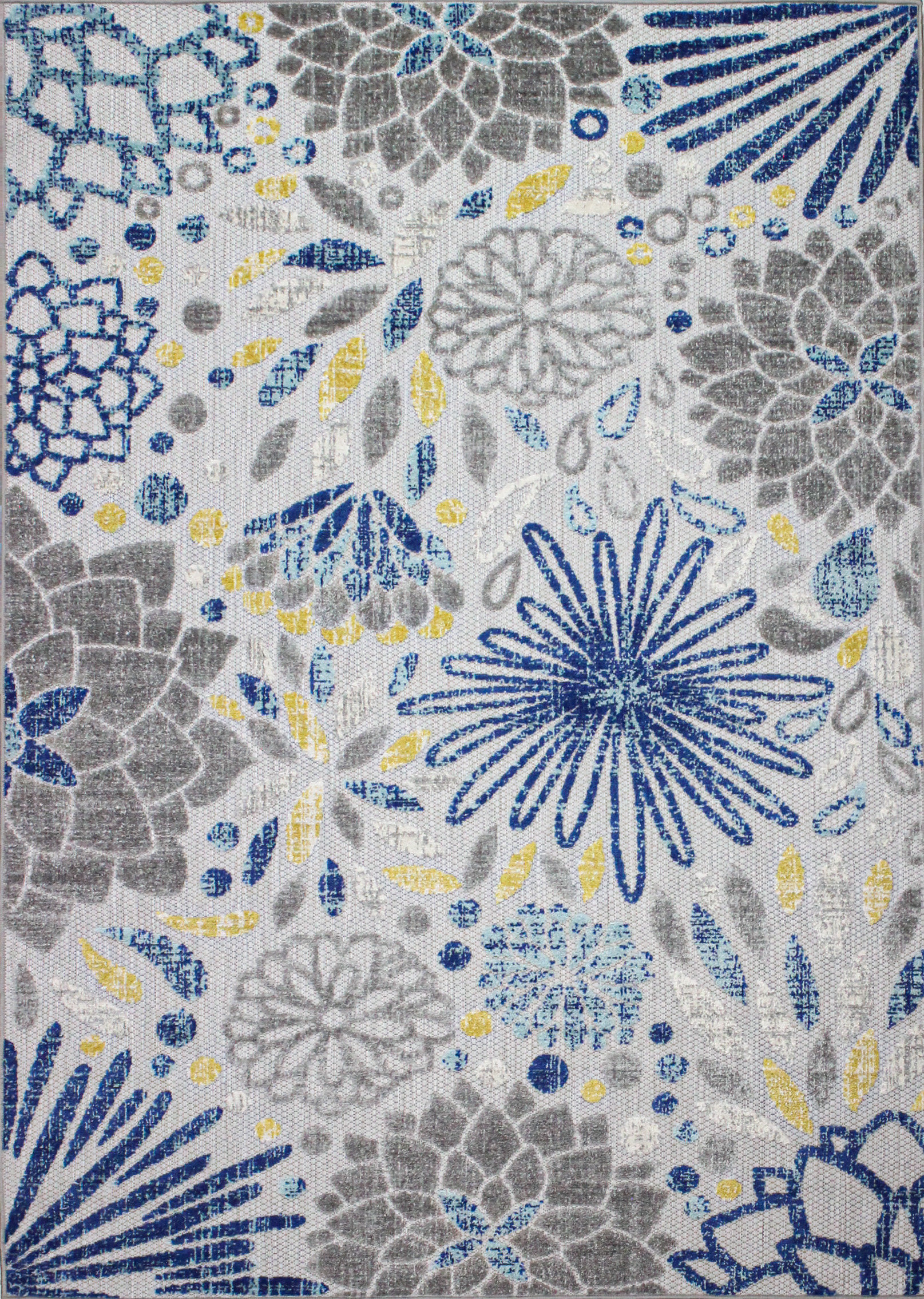 Winston Porter Tapis intérieur / extérieur floral ivoire / bleu Eilber et Commentaires - Wayfair ...