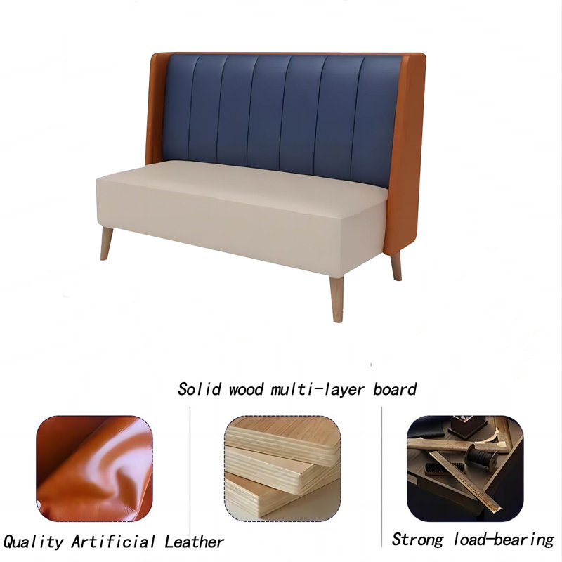 A UNIQUE LIGHT, LLC Restaurant Faux Leather Double Sofa Bench Set of 2 ...