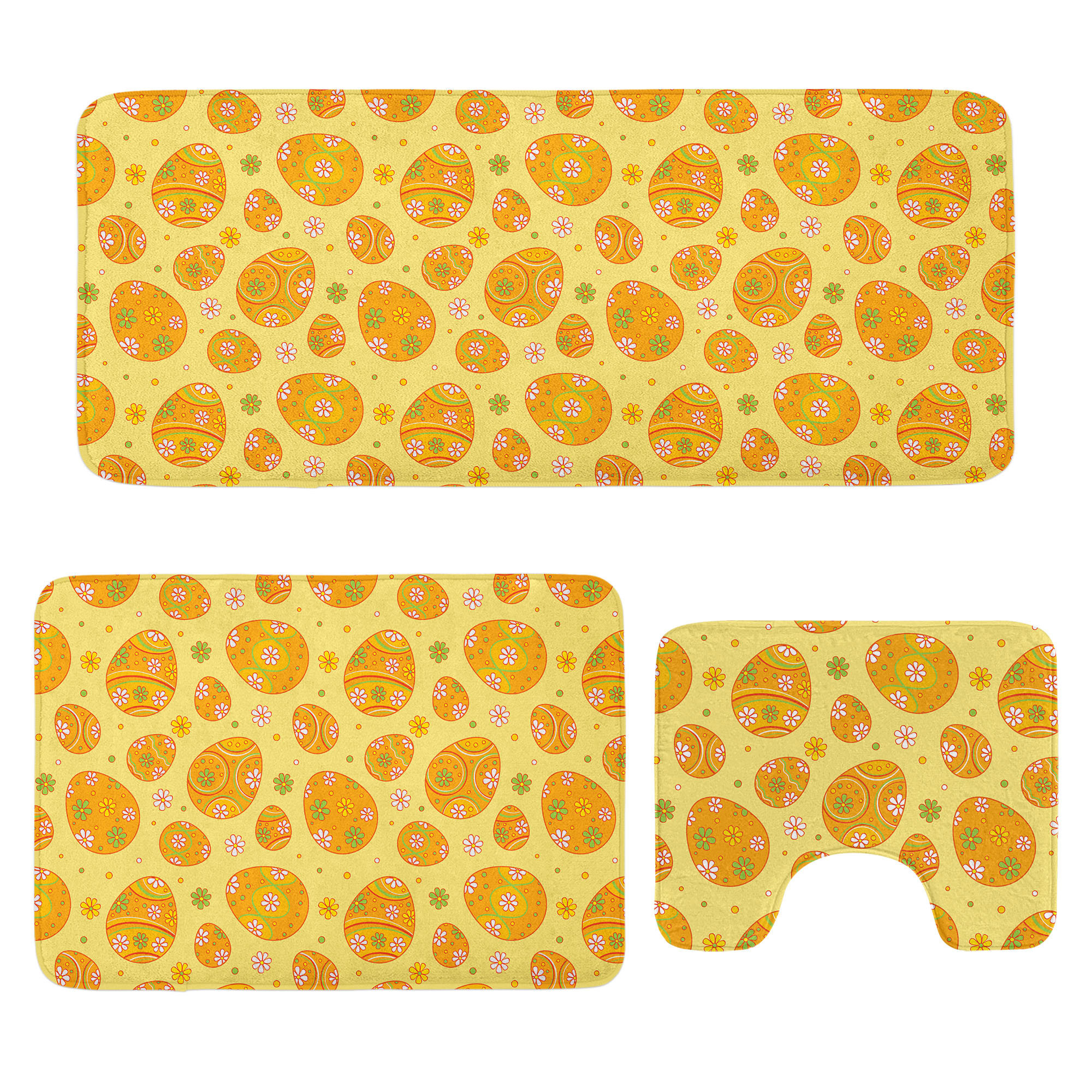 East Urban Home Easter Bathroom Rug Set 3 Pieces U-Shape & Rectangle ...