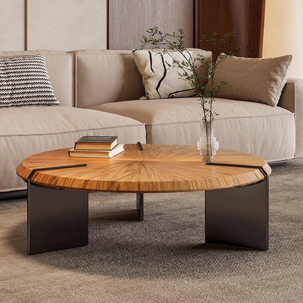 Ebern Designs Light luxury walnut-colored coffee table | Wayfair