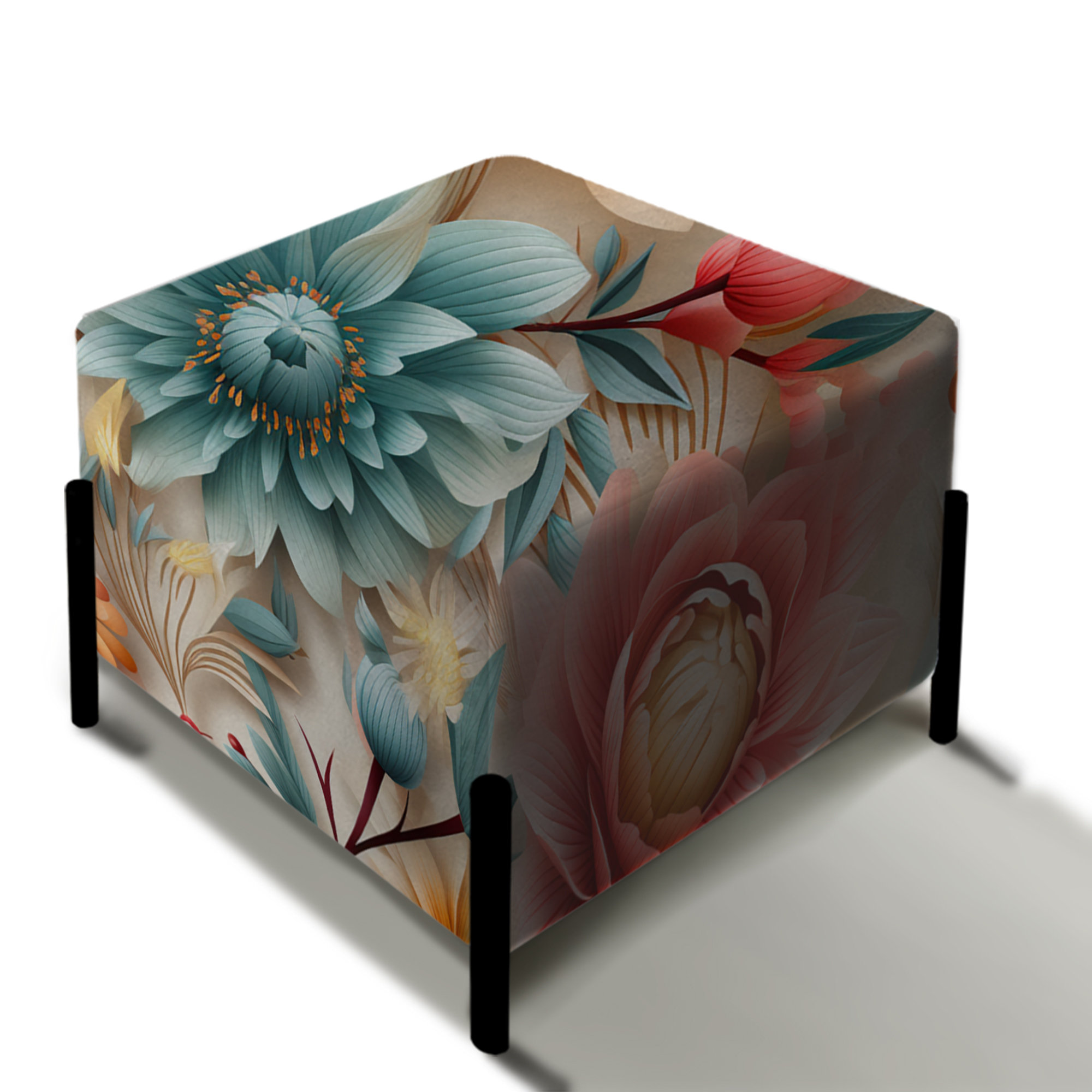 Design Art Pastel Colors Eclectic Floral Collage - Eclectic Square ...