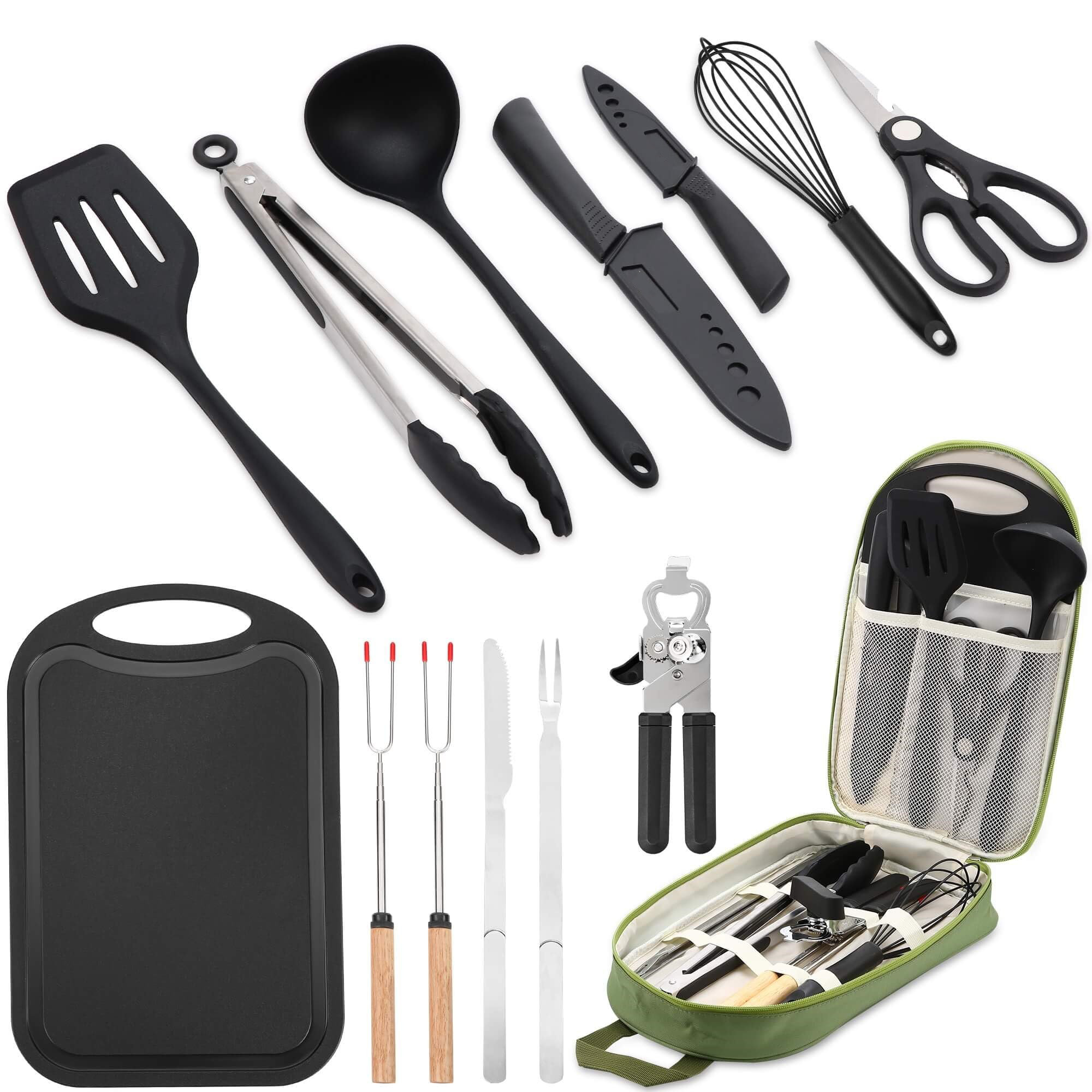 NATIONAL WINDOW Camping Essentials Cookware Cooking Utensils Set ...