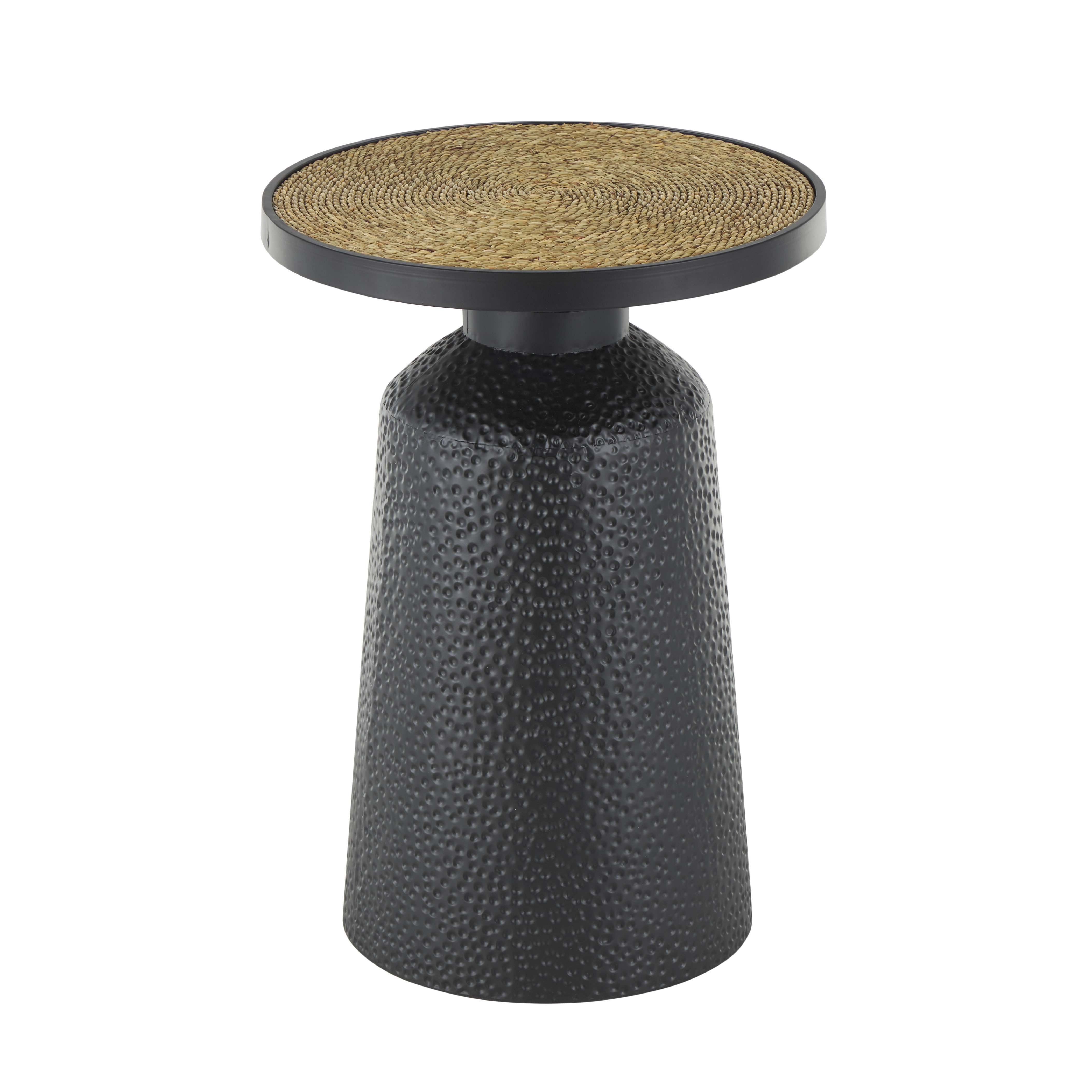 Dakota Fields Clayt Metal Handmade Side End Black Accent Table with ...
