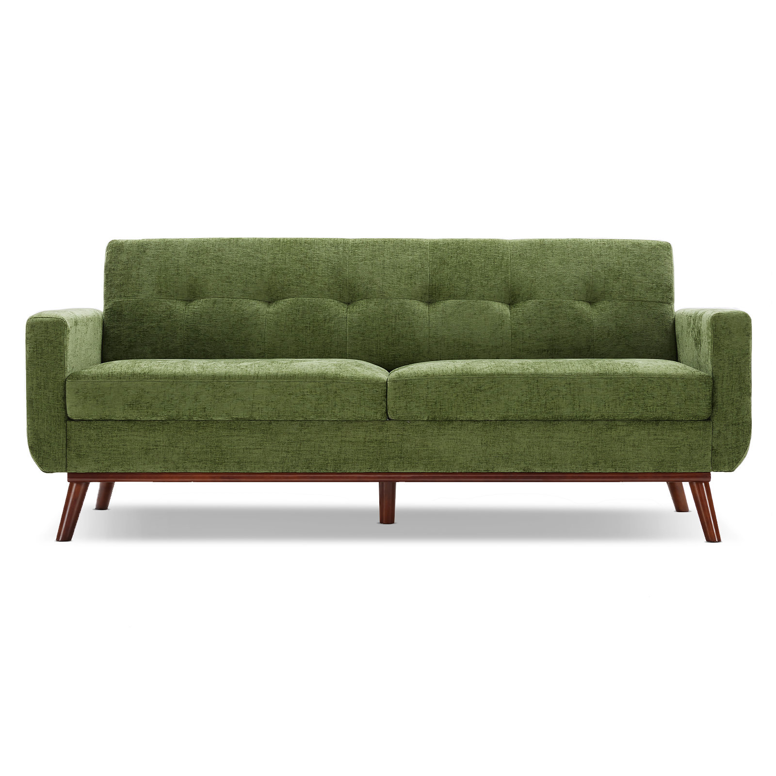 George Oliver 78"W Chenille Button Tufted Upholstered Love Seat Sofa ...