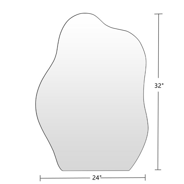 Orren Ellis Asymmetrical Mirror, Frameless Irregular Wall Mirror ...