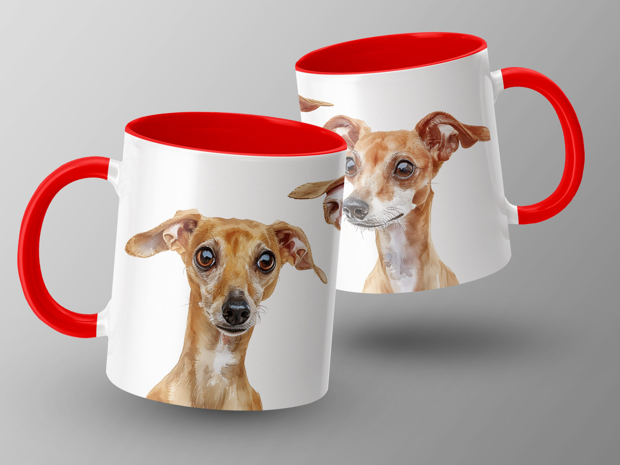 East Urban Home Set of 2 – Three Italian Greyhound Dog Design 11oz ...