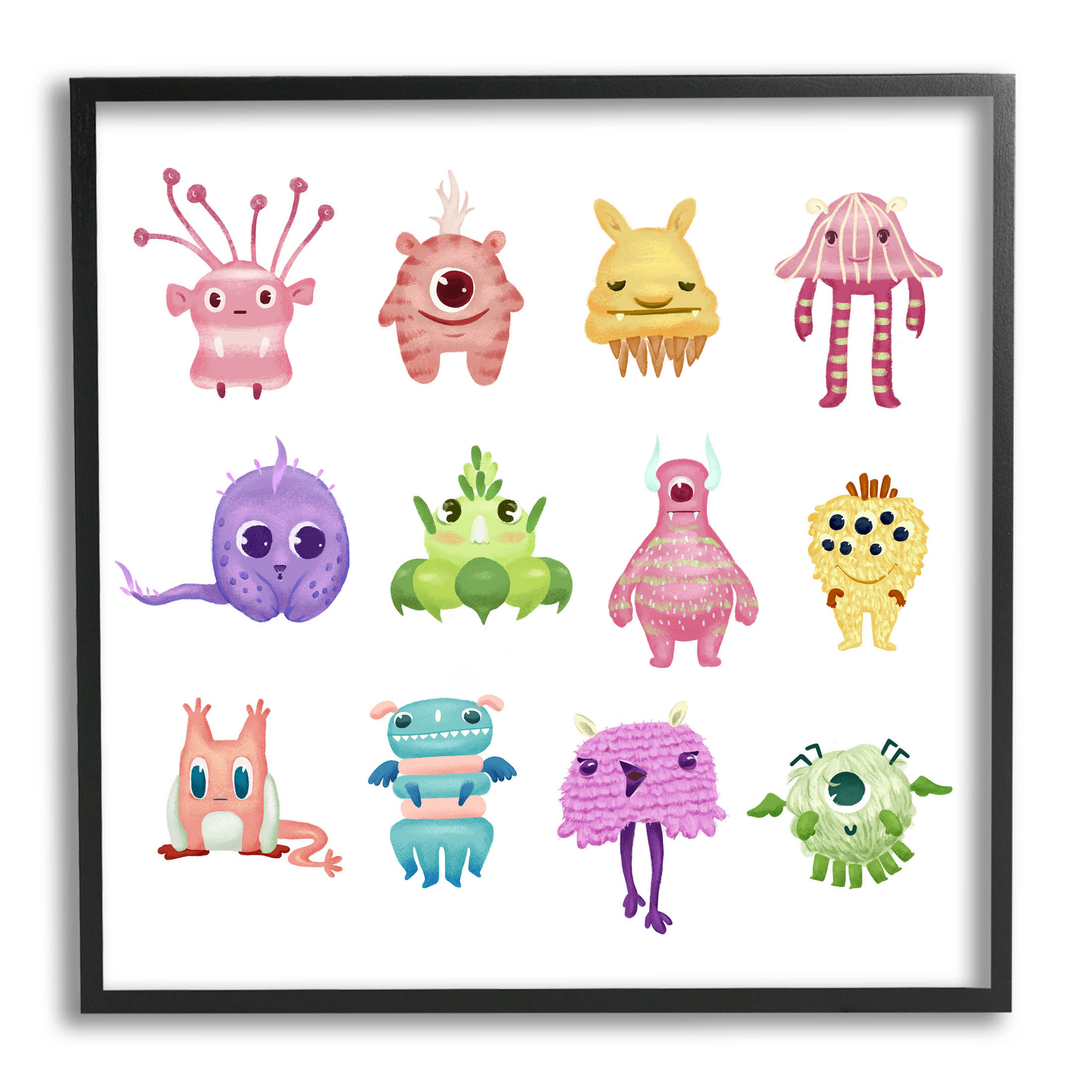 Stupell Industries Fun Varied Monster Creatures Giclee Art By Ziwei Li ...