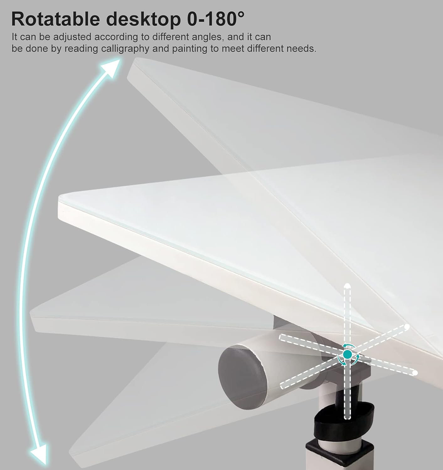 Inbox Zero Writable Tempered Glass Desktop With Eraser, 360° Flip ...