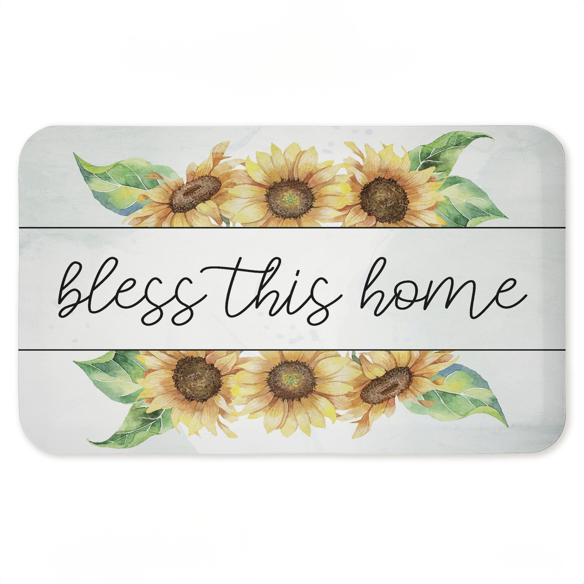 Ophelia & Co. Bless This Home Sunflowers Printed Anti-Fatigue Floor Mat ...