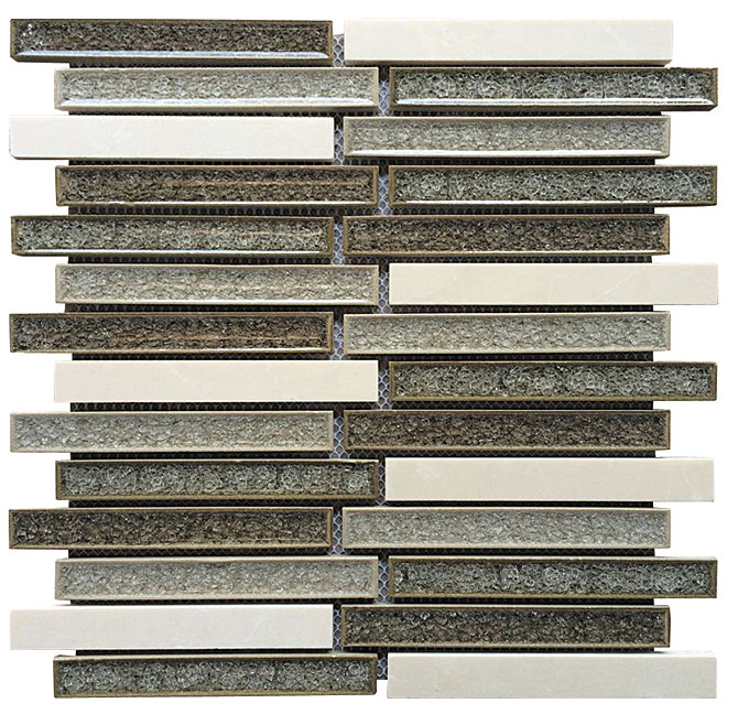 Intrend Tile 0.75" x 6"Natural Stone Linear Mosaic Wall & Floor Tile ...